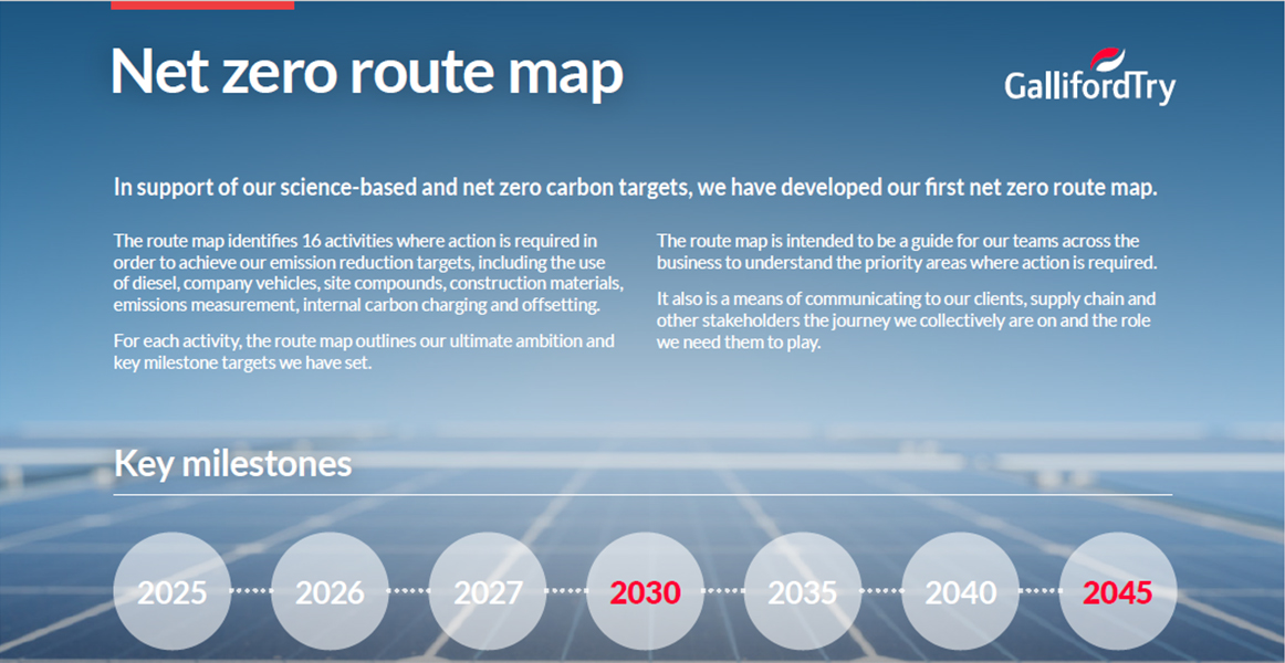 Galliford Try publishes Net Zero Route Map | Galliford Try
